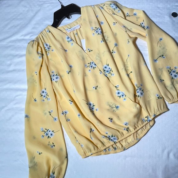 Elodie | Tops | Nwt Elodie Light Yellow Surplice Blouse | Poshmark
